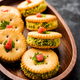 Biscuit chat or sandwich is a starter recipe from India Stock Photo by ...