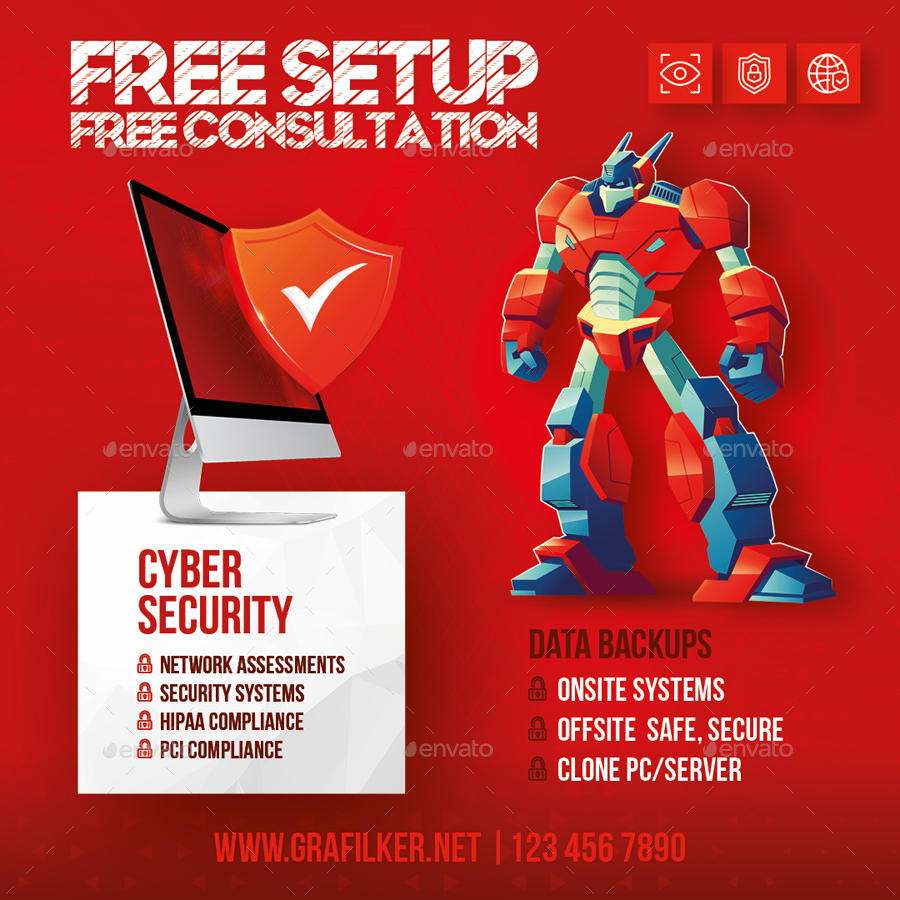 Computer Service Social Media Templates, Web Elements | GraphicRiver