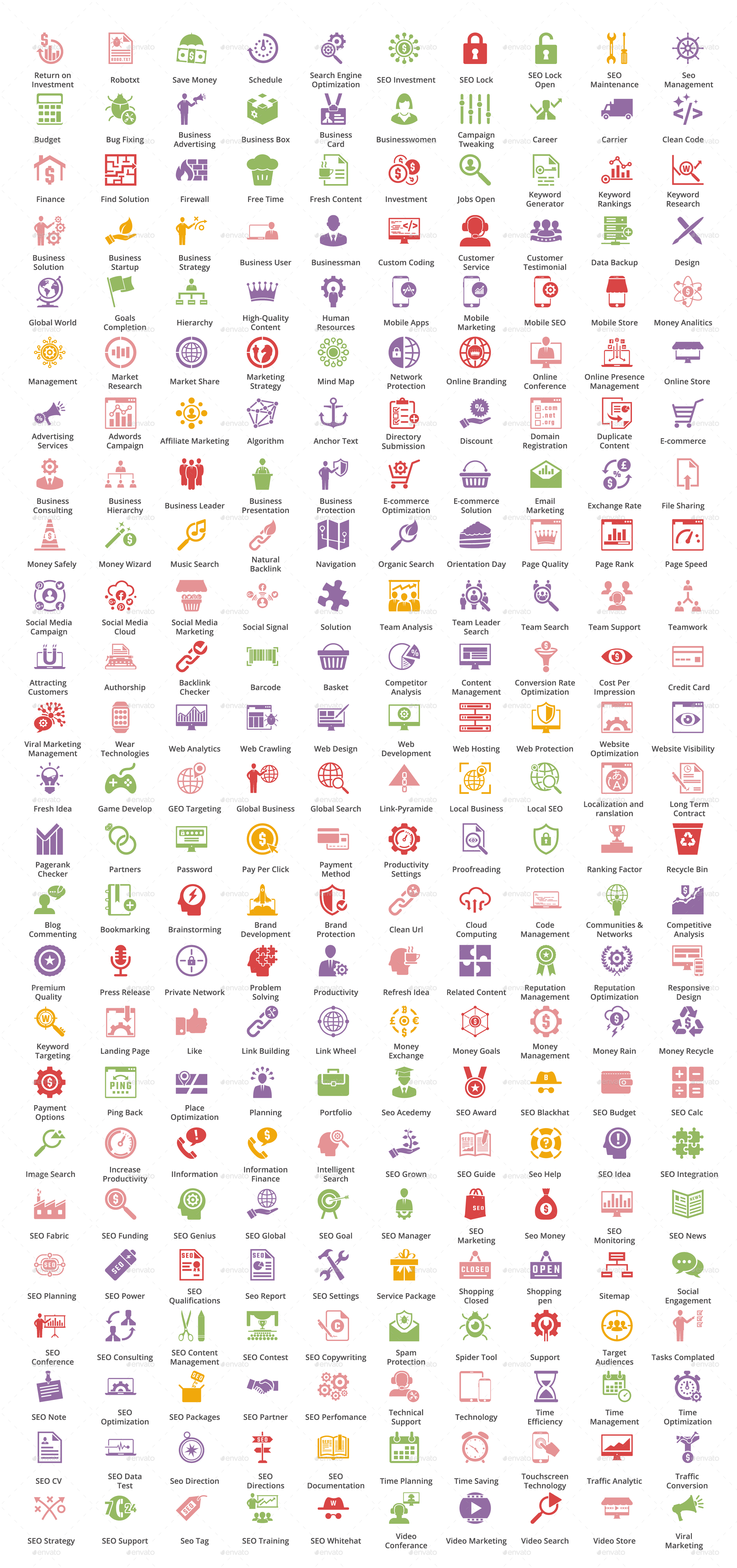 10450 Seo Business Marketing Icons by _kent | GraphicRiver