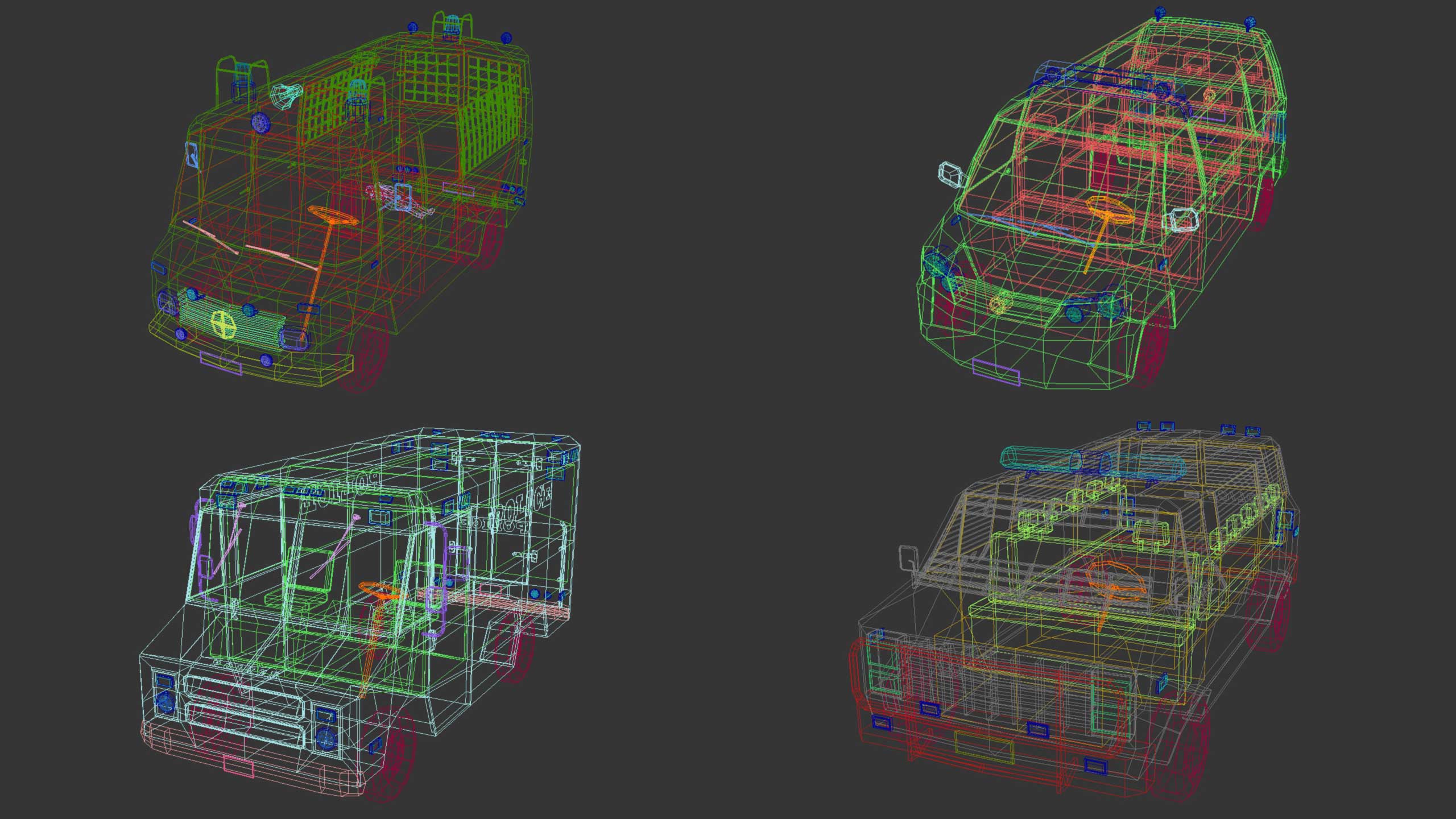 Low Poly Police Van Pack by Linder-Media | 3DOcean