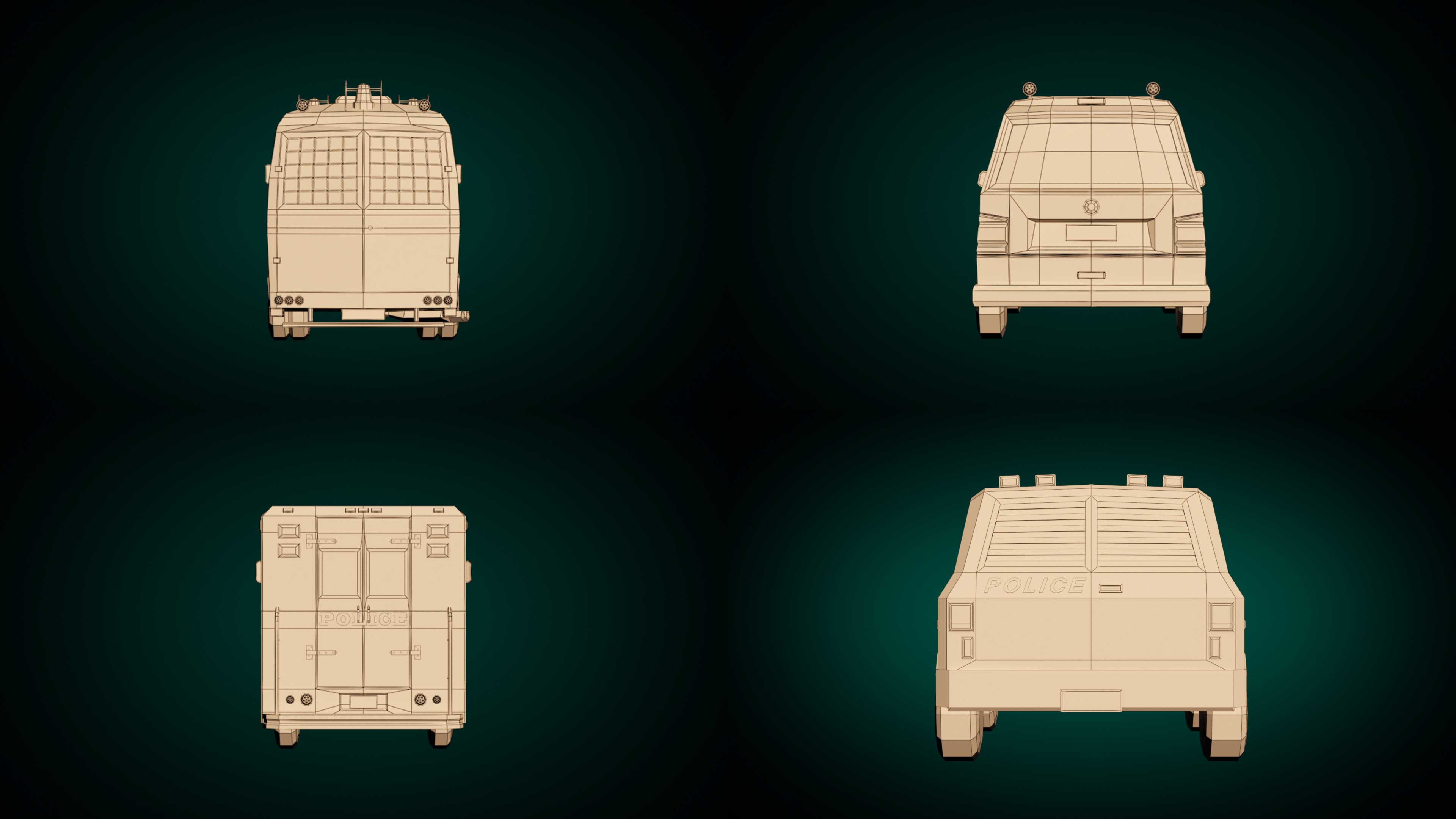 Low Poly Police Van Pack by Linder-Media | 3DOcean