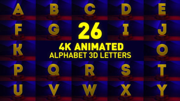 26 letters of the alphabet 4K collection, Motion Graphics | VideoHive