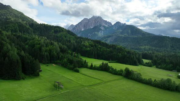 Beautiful lake and mountains in a hilly countryside, Stock Footage