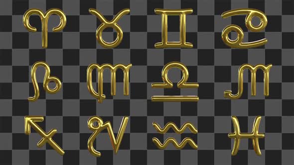Gold Zodiac Signs, Motion Graphics | VideoHive