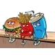 Sad Fast Food Characters Fries Cola Burger, Vectors | GraphicRiver