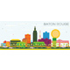 Baton Rouge Louisiana City Skyline with Color Buildings and Blue Sky ...