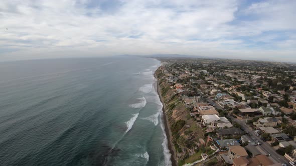 Grandview Surf Beach Encinitas California Usa Aerial View Flying North ...