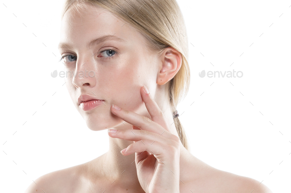 Clean Skin Woman Face Pure Skin Clean Natural Make Up Stock Photo by ...