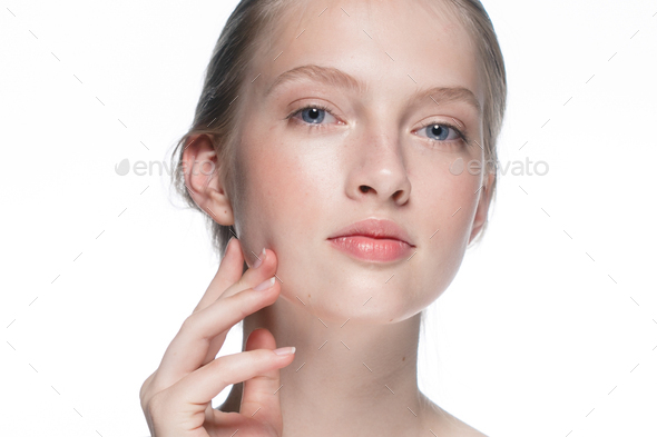 Clean Skin Woman Face Pure Skin Clean Natural Make Up Stock Photo by ...