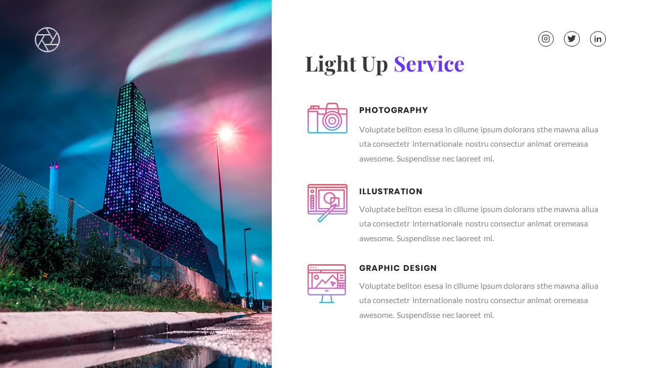 Light Up - Creative Business Google Slides Template, Presentation Templates