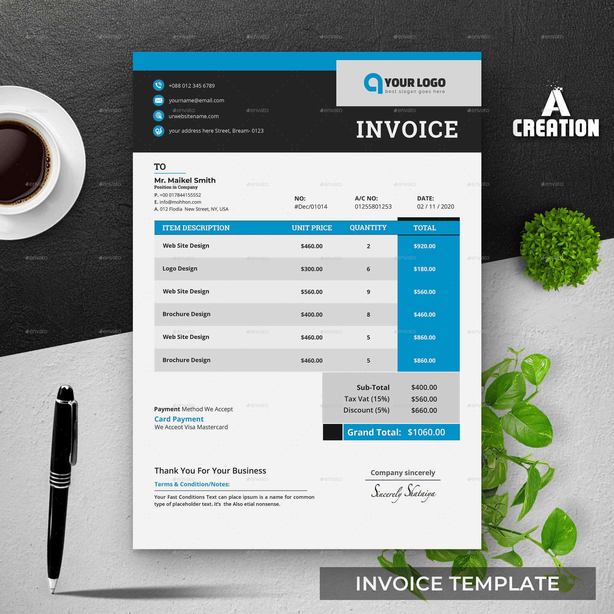 Invoice, Print Templates | GraphicRiver