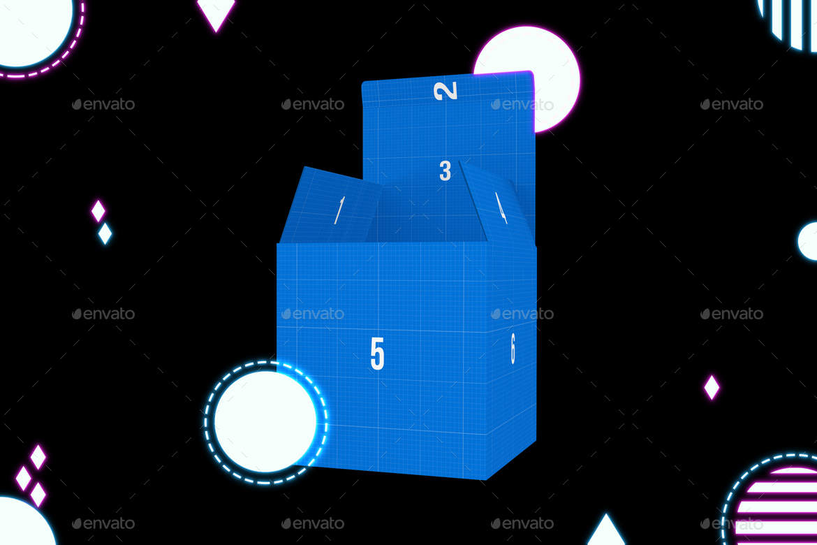 Neon Box Mockup, Graphics | GraphicRiver