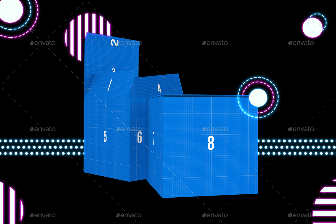 Neon Box Mockup, Graphics | GraphicRiver