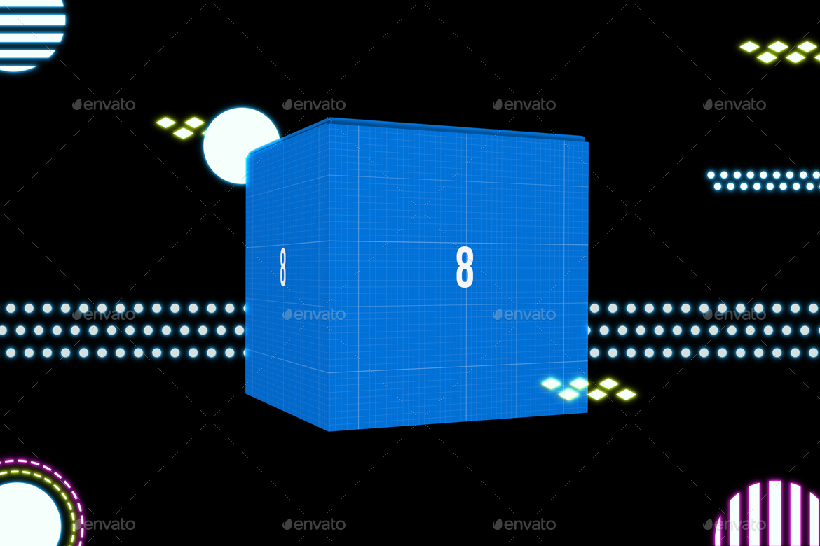 Neon Box Mockup, Graphics | GraphicRiver
