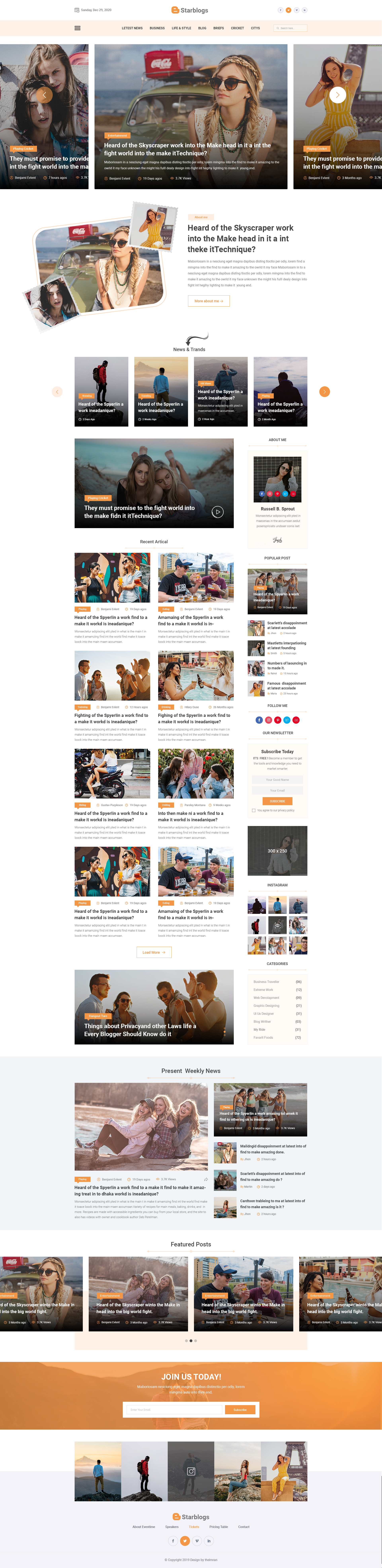 Starblogs - Personal and Travel Blog Psd Template by kathbirali ...