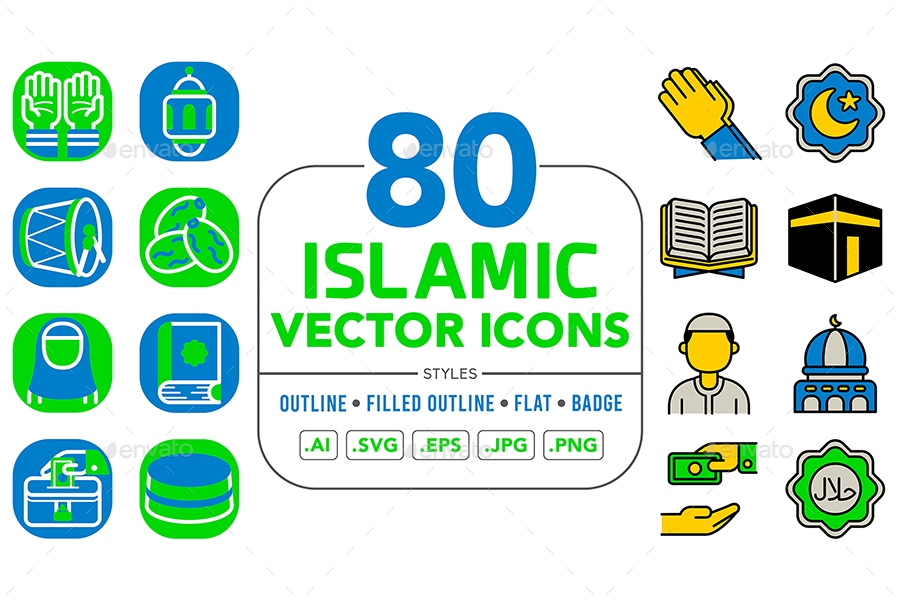Islamic Vector Icons, Icons | GraphicRiver