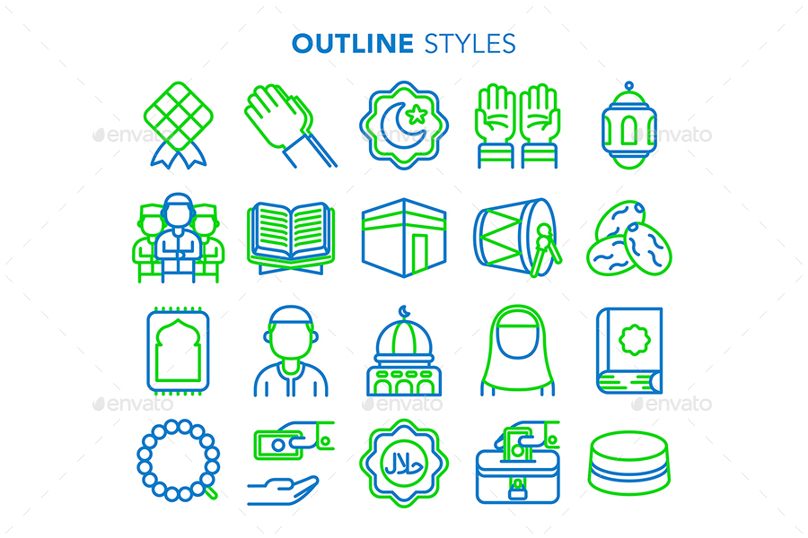 Islamic Vector Icons, Icons | GraphicRiver