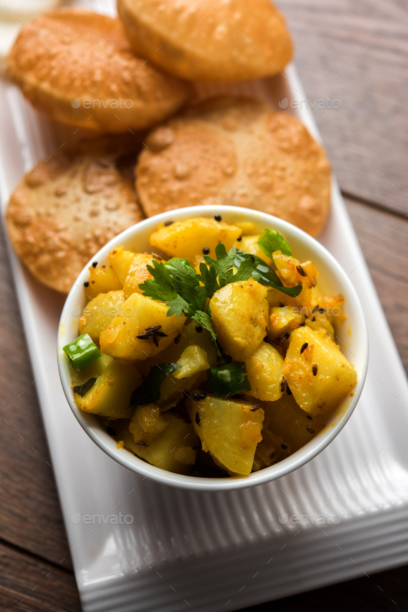 Aloo Sabzi Puri Stock Photo by stockimagefactory | PhotoDune