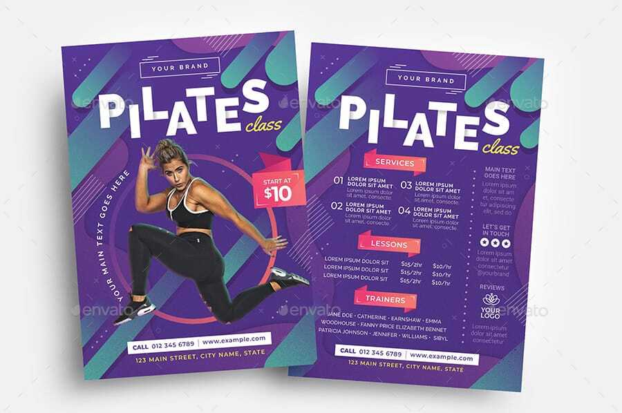 Pilates Gym Flyer, Print Templates | GraphicRiver