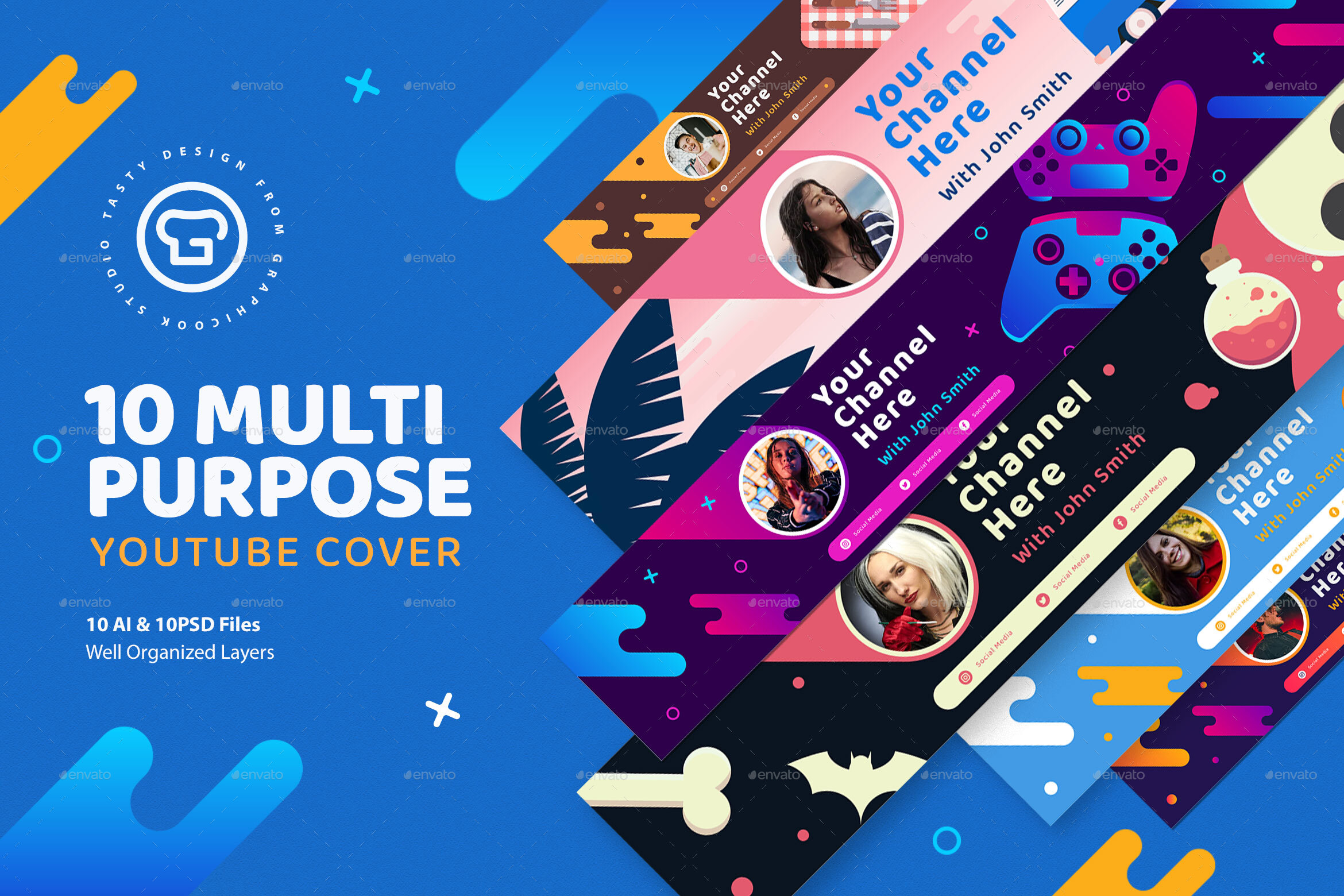Youtube Cover Pack, Web Elements | GraphicRiver