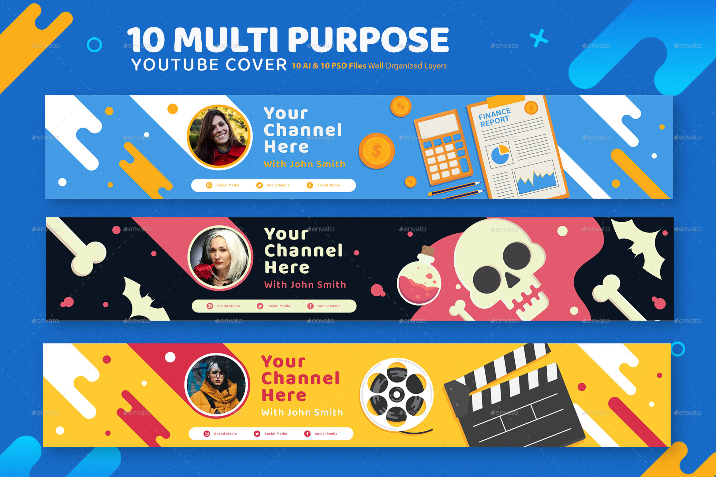 Youtube Cover Pack, Web Elements | GraphicRiver