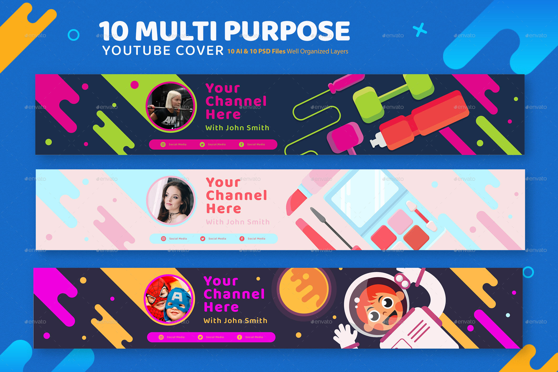 Youtube Cover Pack, Web Elements | GraphicRiver