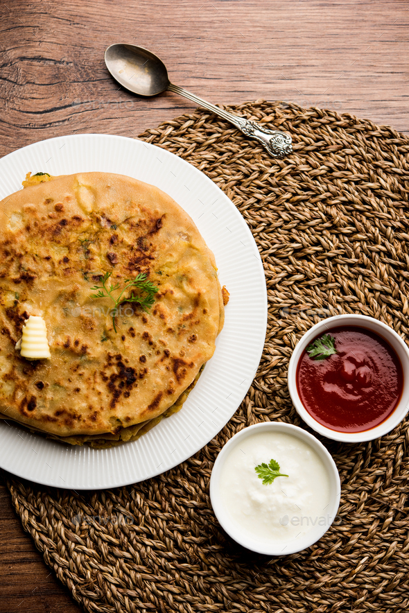 Aloo Paratha Stock Photo by stockimagefactory | PhotoDune