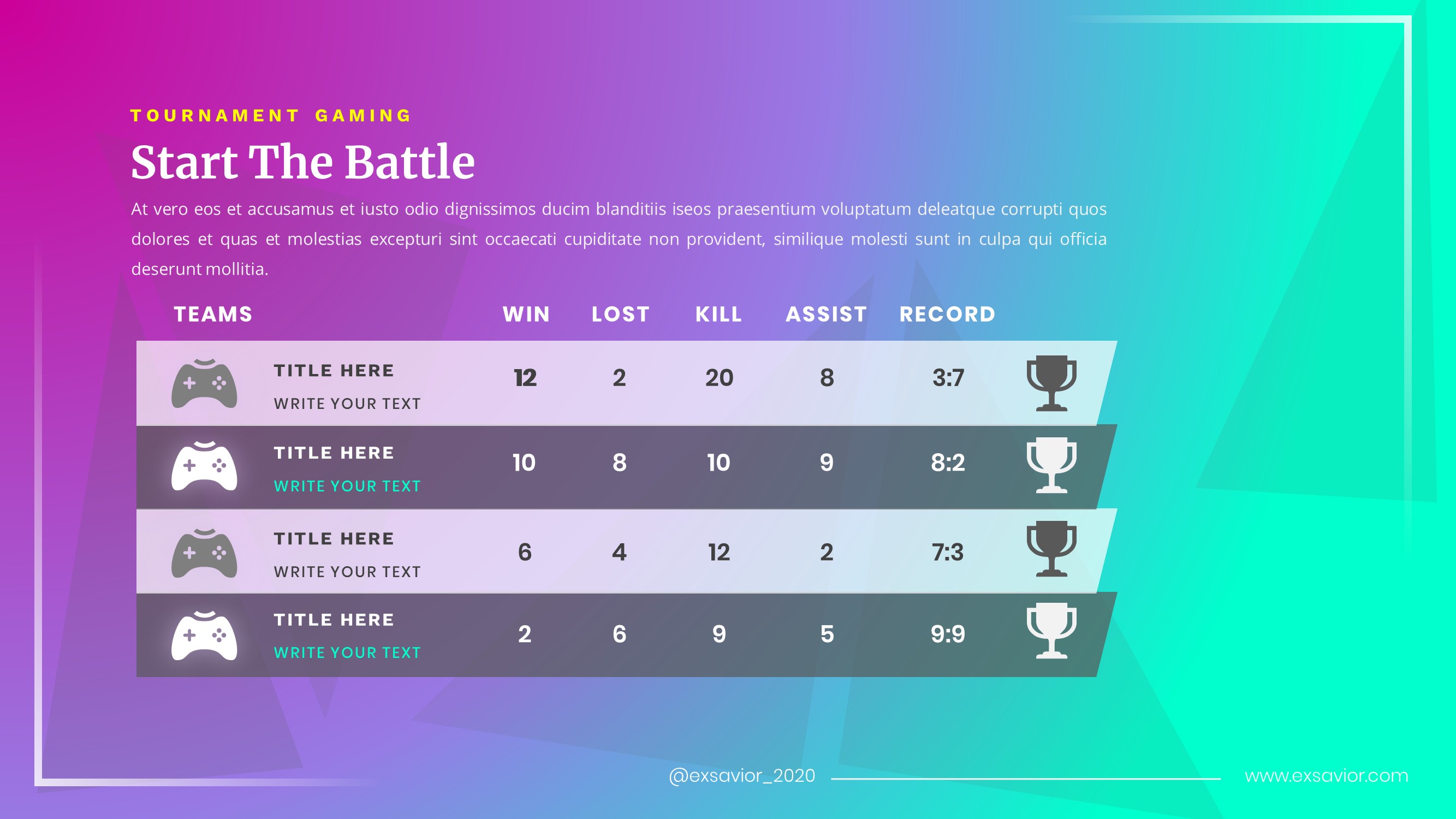 Exsavior - Gaming PowerPoint Template, Presentation Templates ...