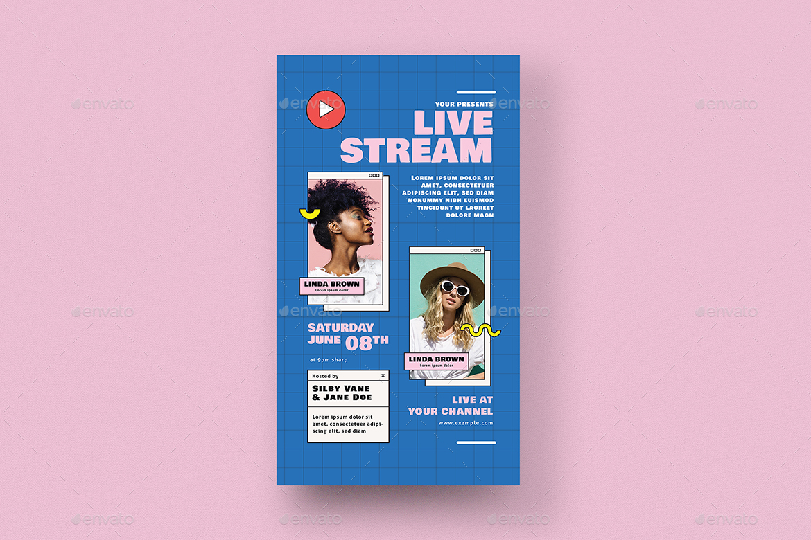 Live Stream Event Flyer Set, Print Templates | GraphicRiver