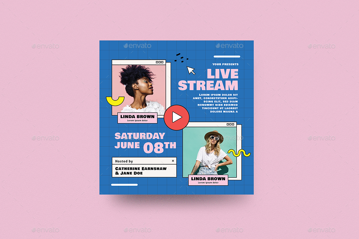 Live Stream Event Flyer Set, Print Templates | GraphicRiver
