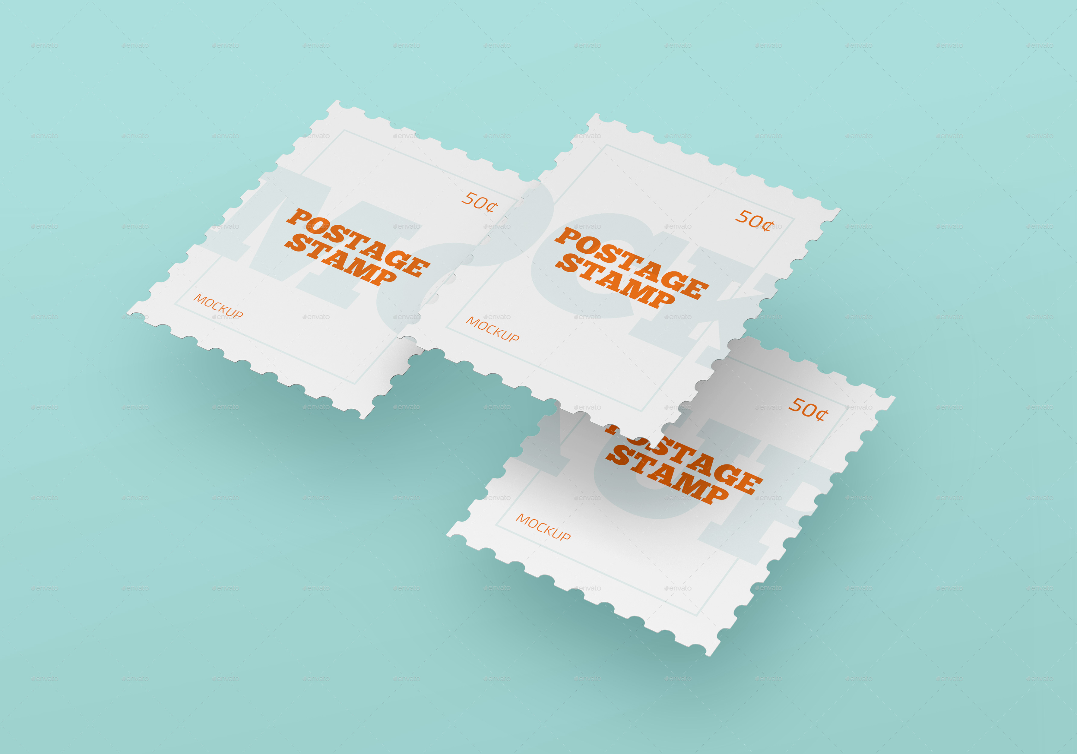 Postage Stamp Mockup Set, Graphics | GraphicRiver