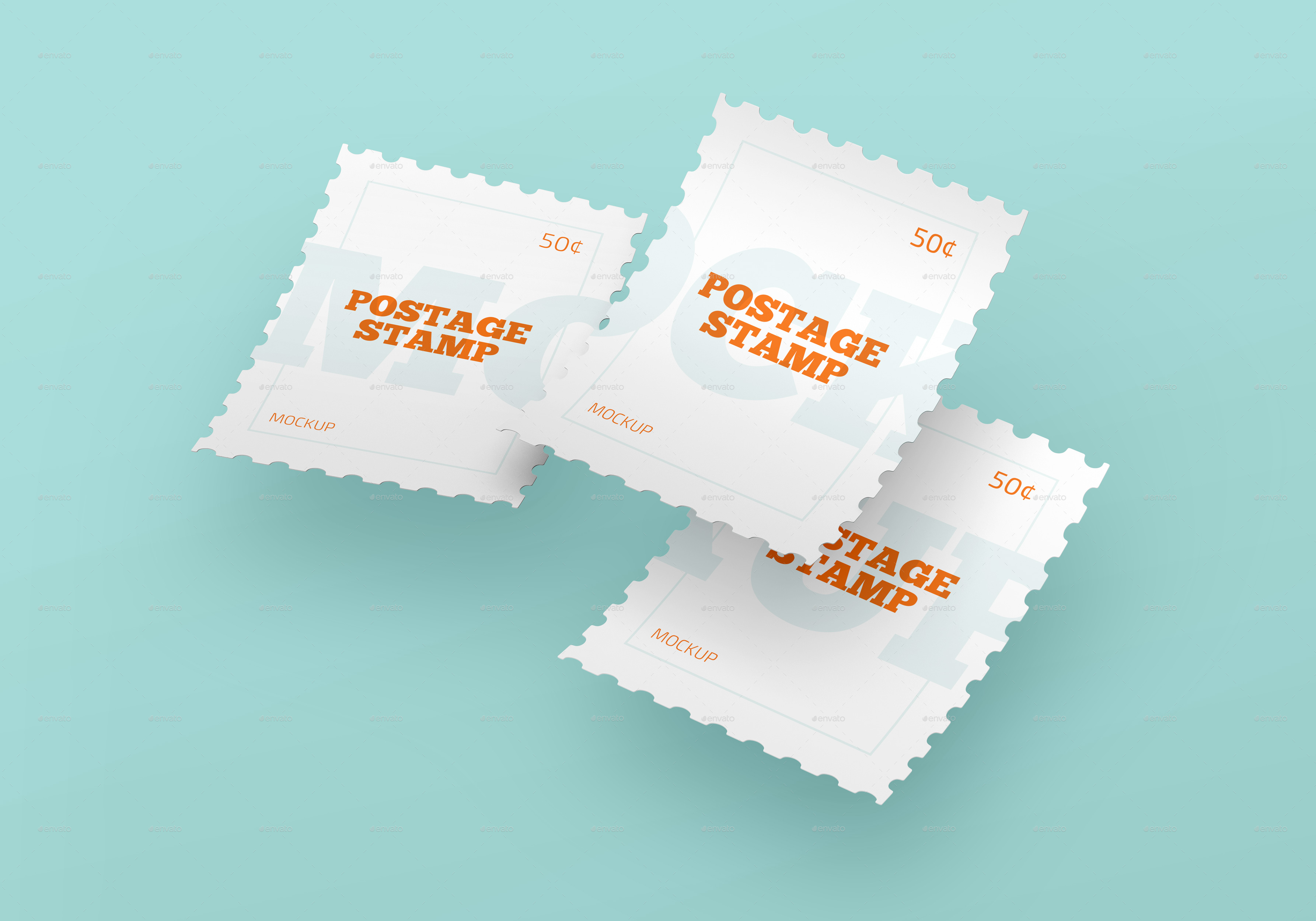 Postage Stamp Mockup Set, Graphics | GraphicRiver