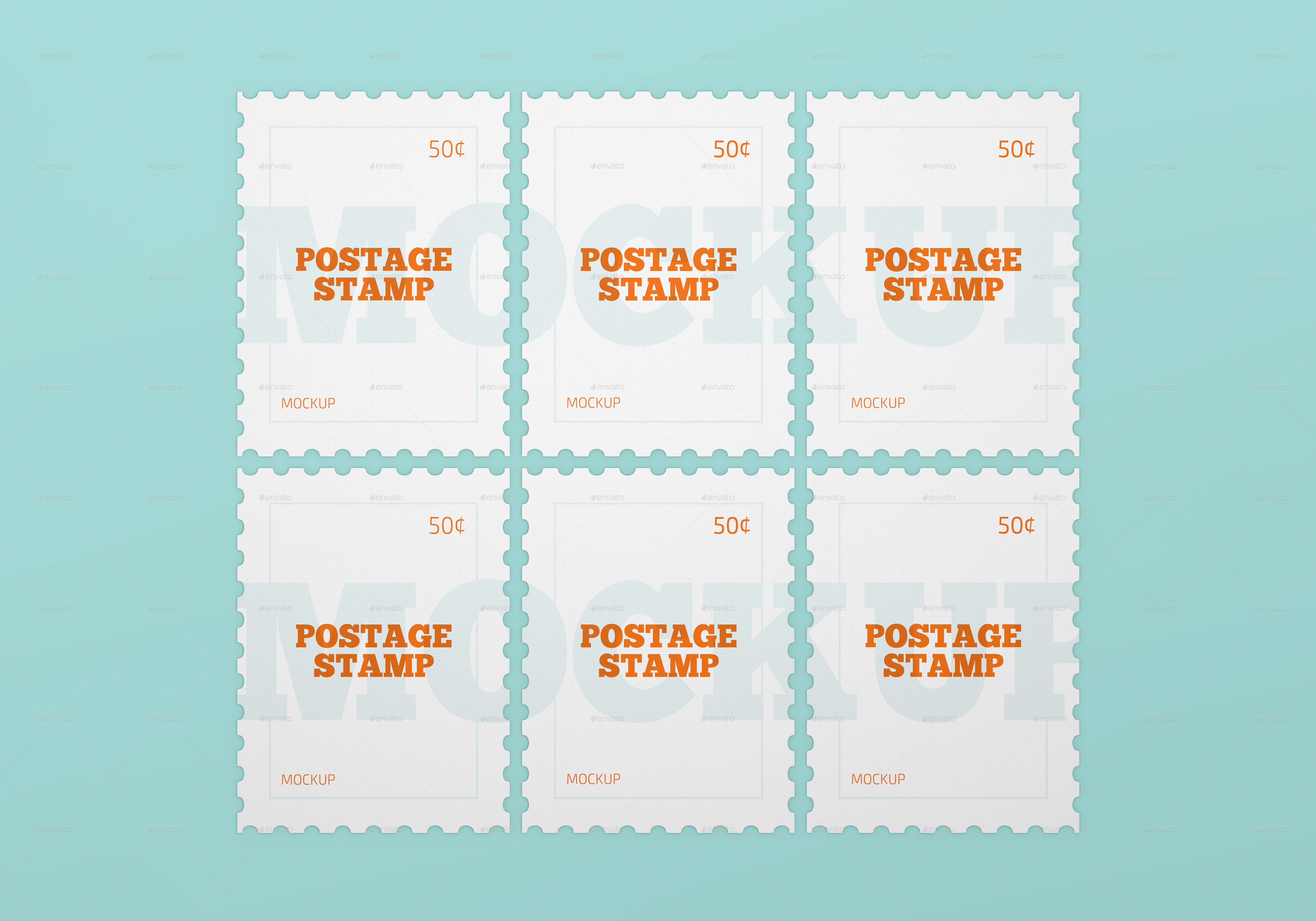 Postage Stamp Mockup Set, Graphics | GraphicRiver