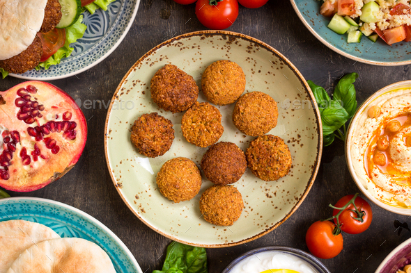 Table served with middle eastern traditional dishes Stock Photo by its ...