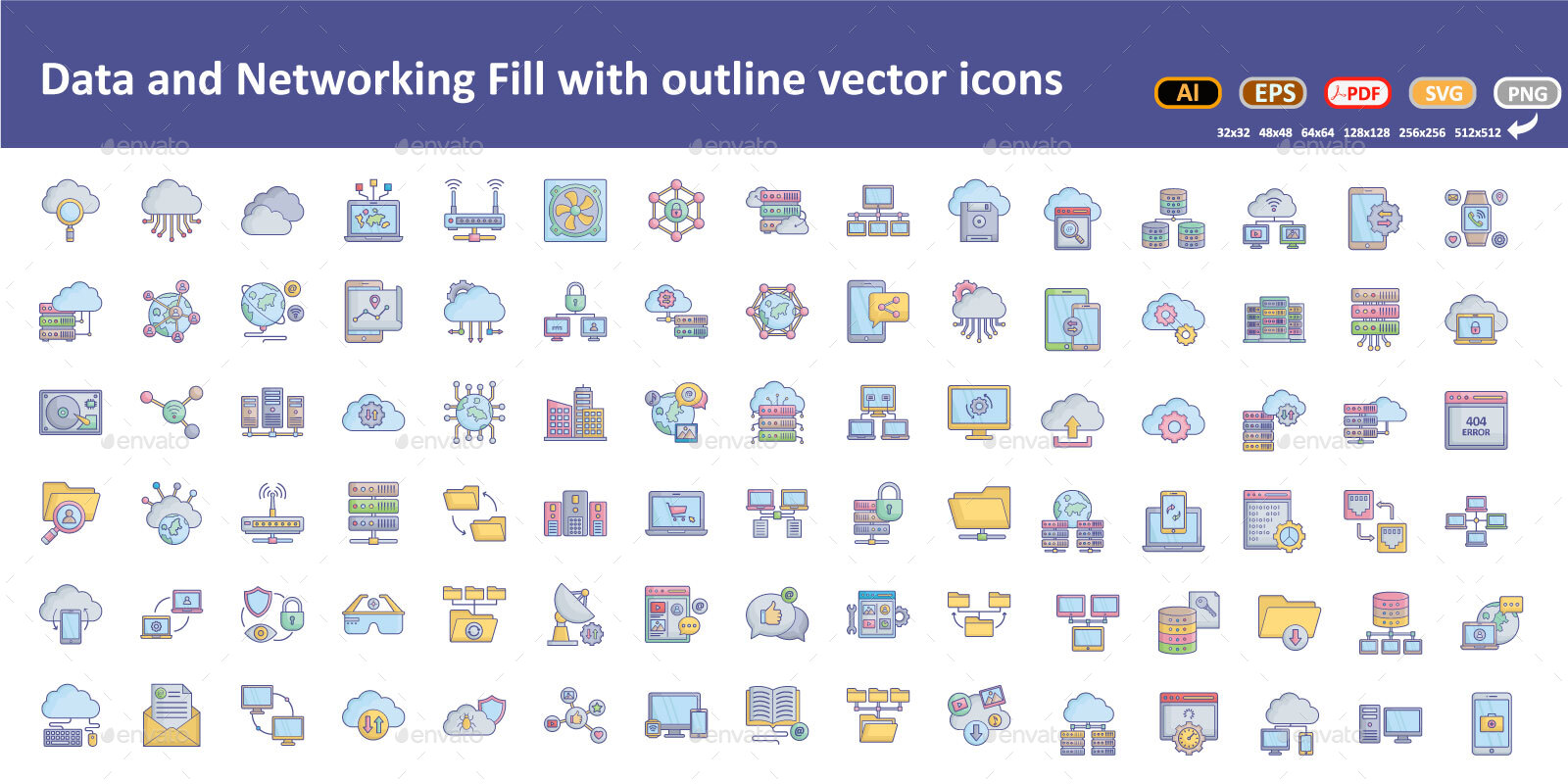Data and Networking Vector icons, Icons | GraphicRiver