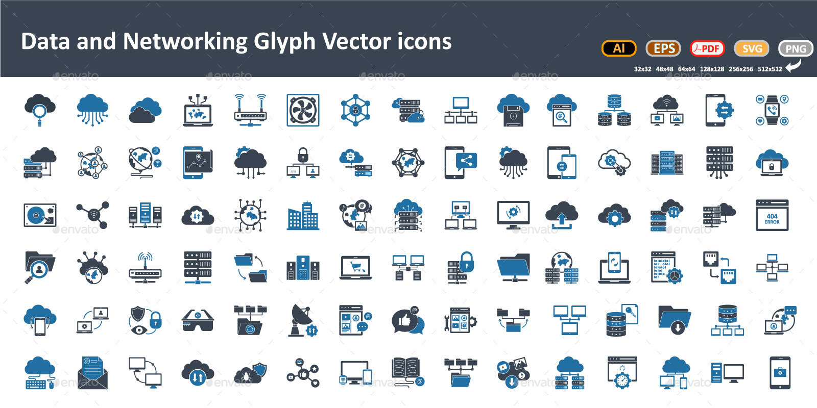 Data and Networking Vector icons, Icons | GraphicRiver