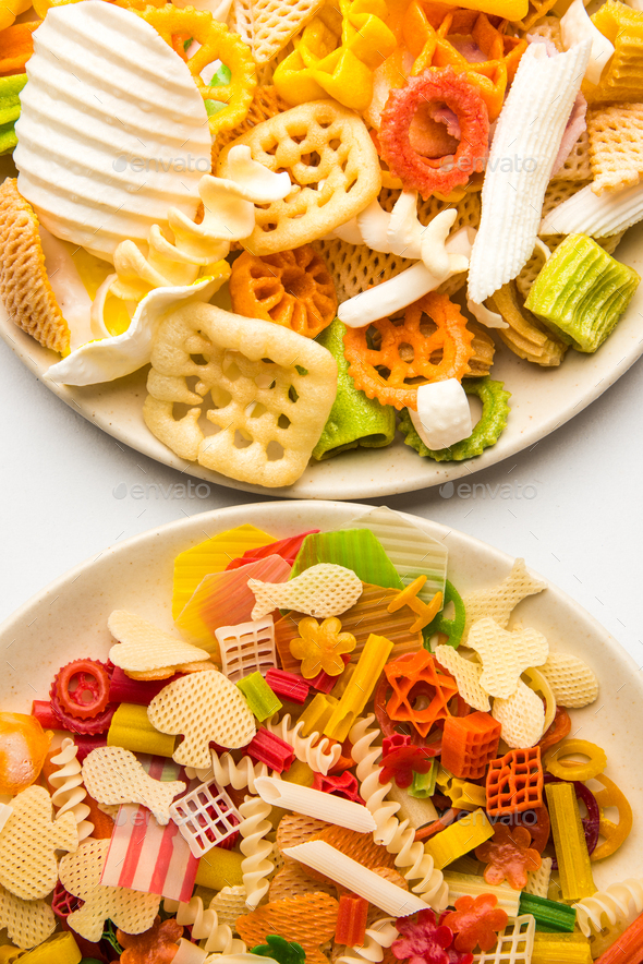 Raw and Fried Snack Pellets Stock Photo by stockimagefactory | PhotoDune