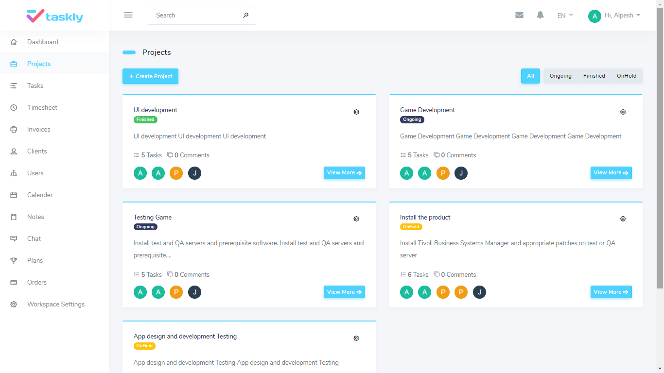 TASKLY SaaS – Project Management Tool by RajodiyaInfotech | CodeCanyon