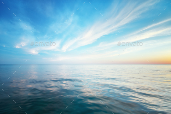 Sky background and water reflection. Stock Photo by rozum | PhotoDune