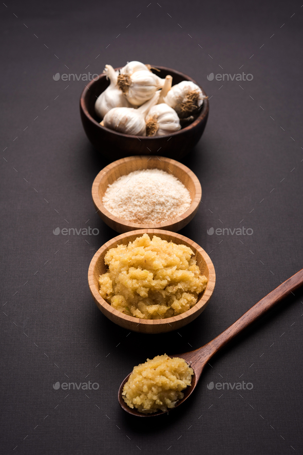 Garlic Paste and Powder Stock Photo by stockimagefactory | PhotoDune