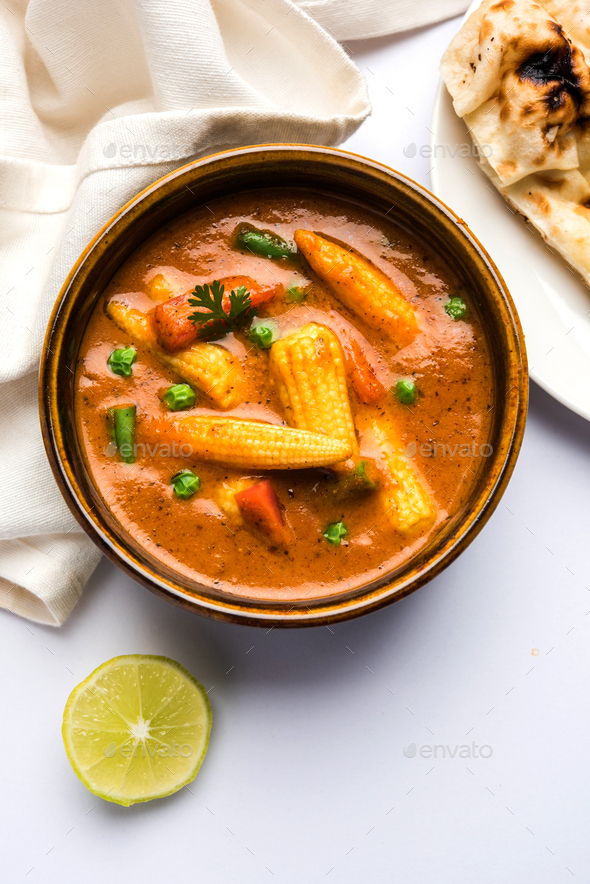 Baby Corn Masala Stock Photo by stockimagefactory | PhotoDune