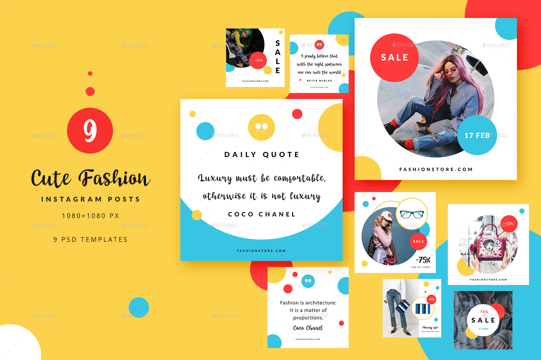 57 Fashion Instagram Posts - Bundle, Web Elements | GraphicRiver