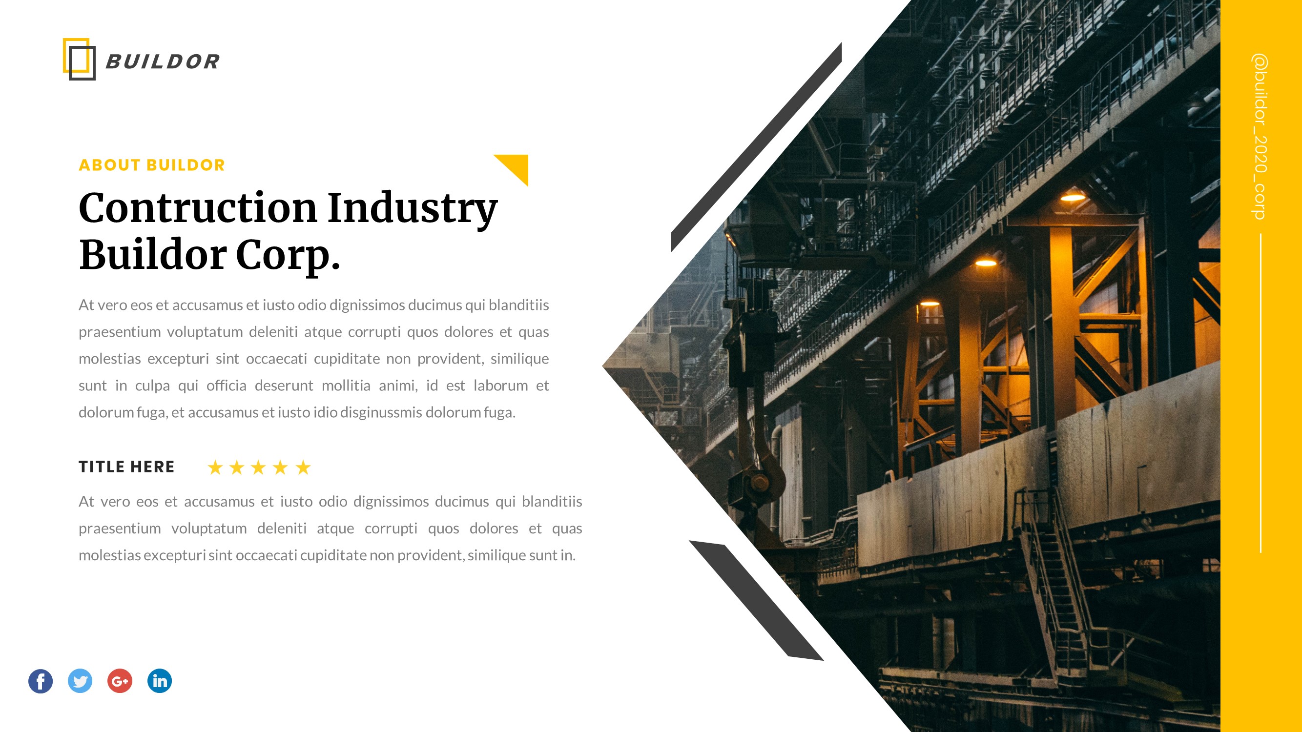 Buildor - Contruction Industrial Googleslide Template, Presentation ...