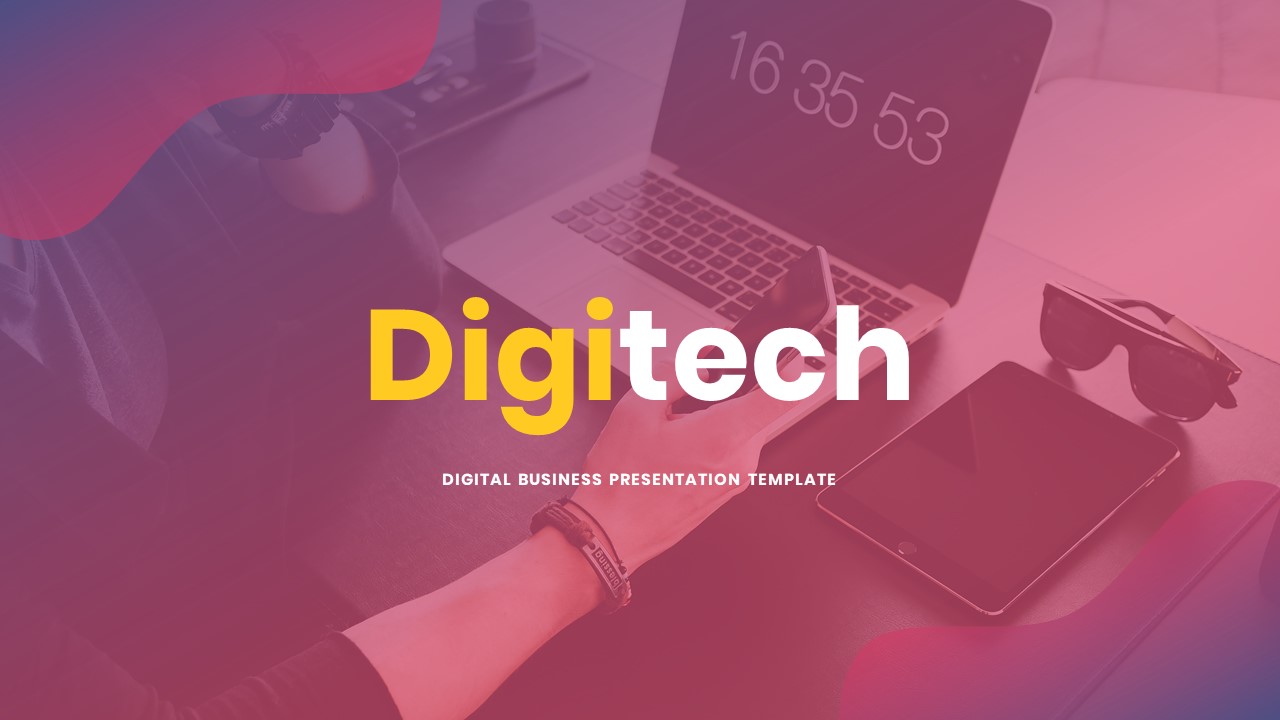 Digitech - Digital Business Google Slide Template, Presentation Templates