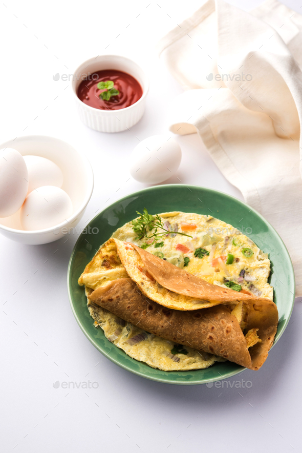 Omelette Chapati Toll Stock Photo by stockimagefactory | PhotoDune