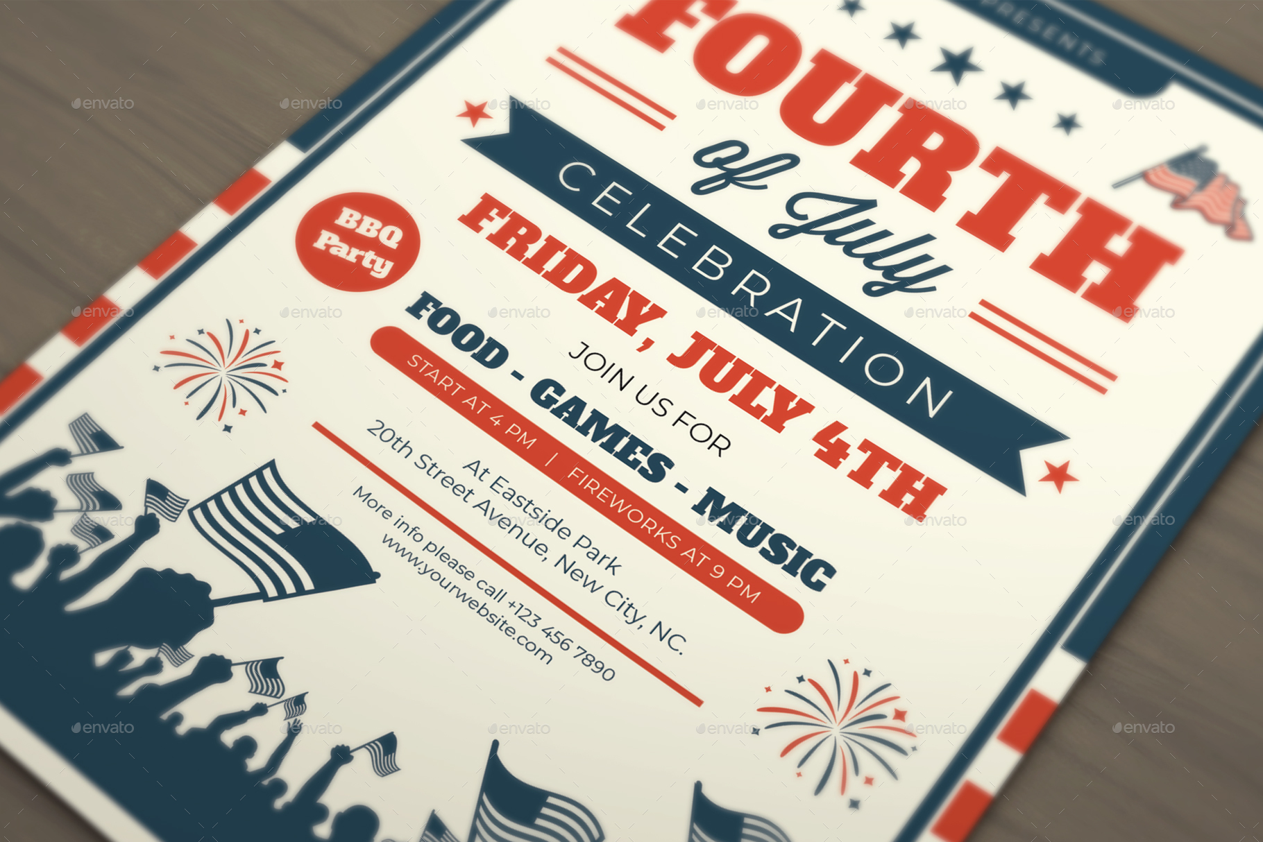 Fourth of July Celebration Flyers Template, Print Templates | GraphicRiver