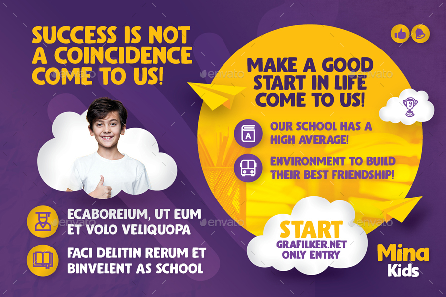 Kids School Postcard Templates, Print Templates | GraphicRiver