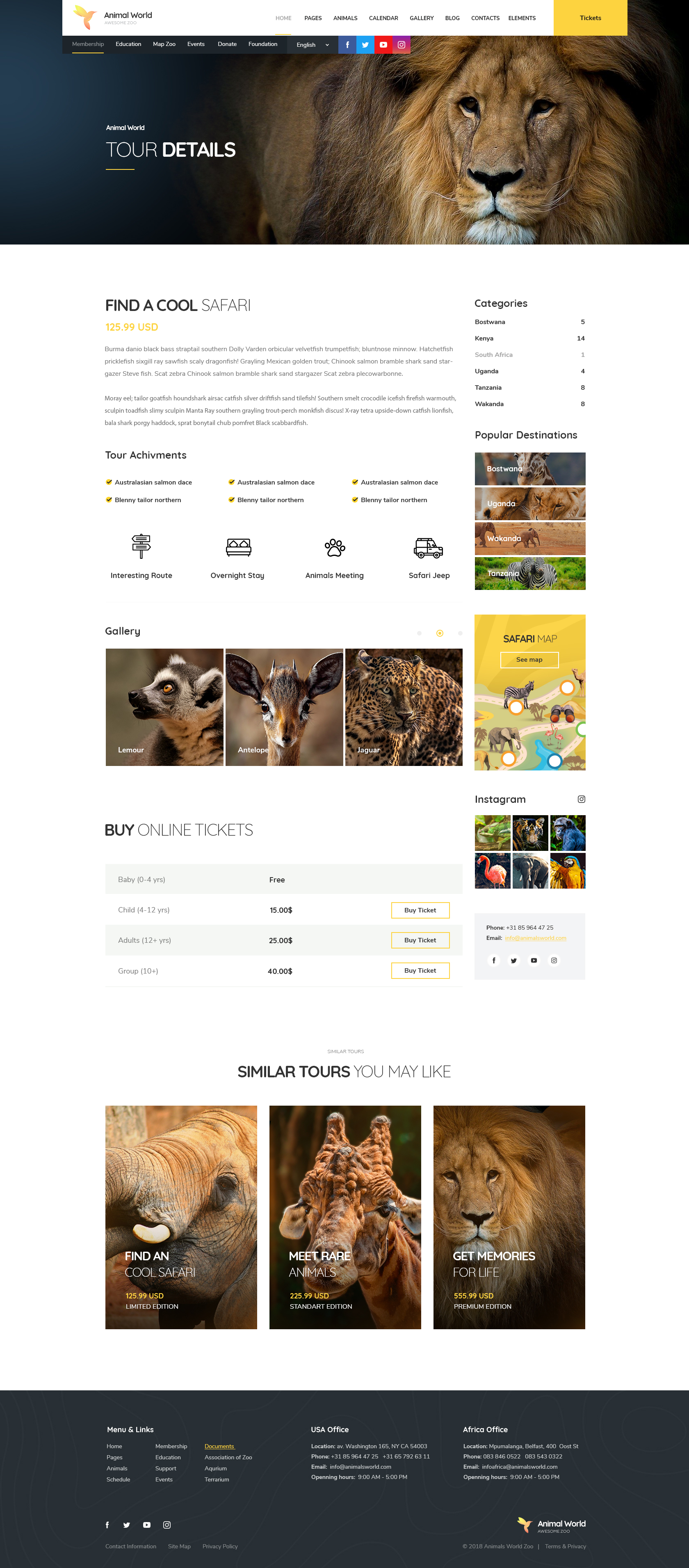 WildWorld - Zoo | Safari & Animal Protection Environment HTML Template ...