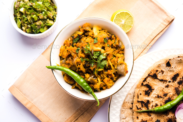 Zunka Bhakar or Pitla Bhakar Stock Photo by stockimagefactory | PhotoDune