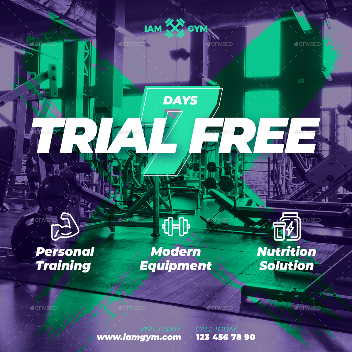 Fitness-GYM Instagram Post and Stories, Web Elements | GraphicRiver